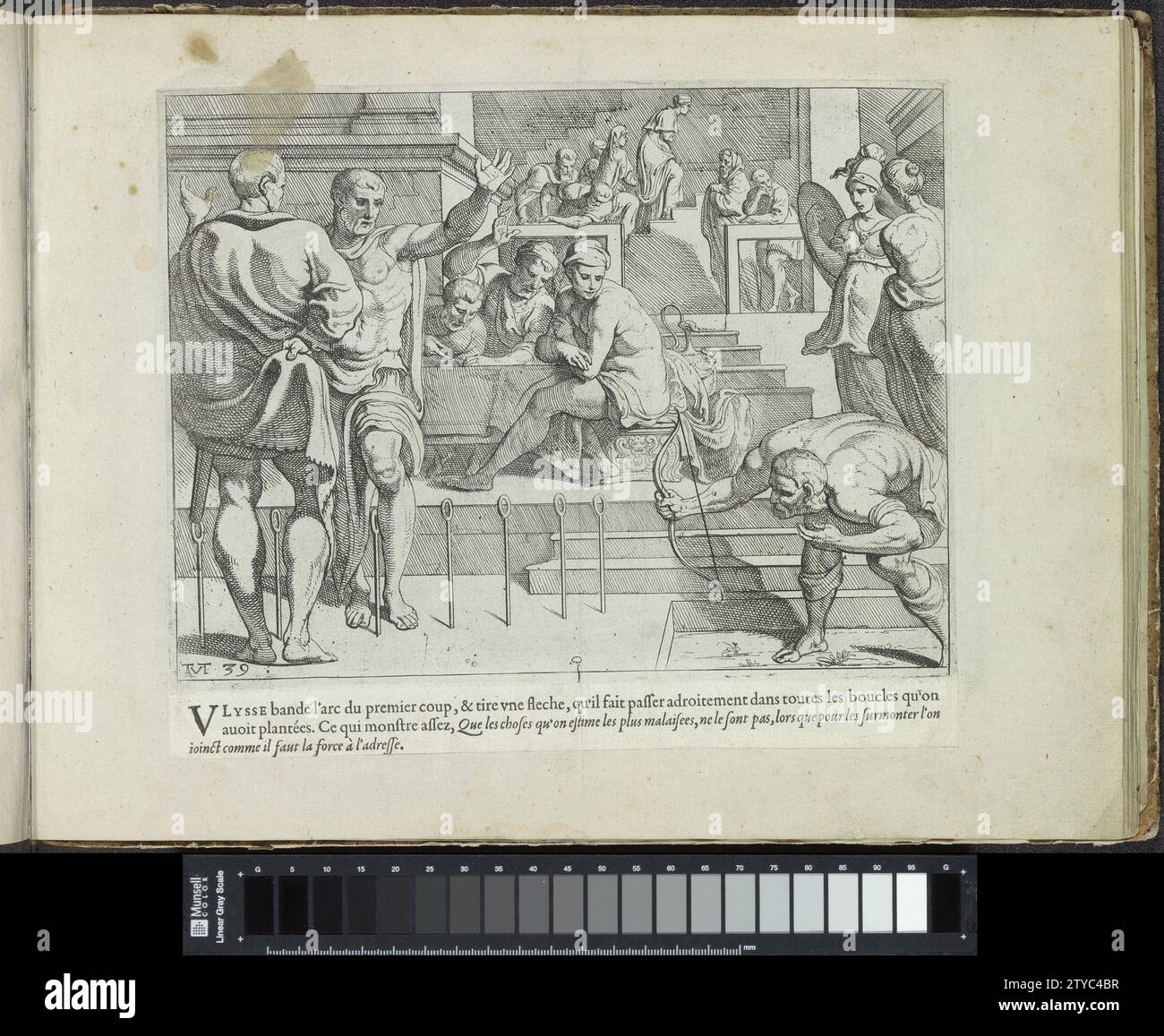 Odysseus shoots the arrow through the twelve rings, Theodoor van ...