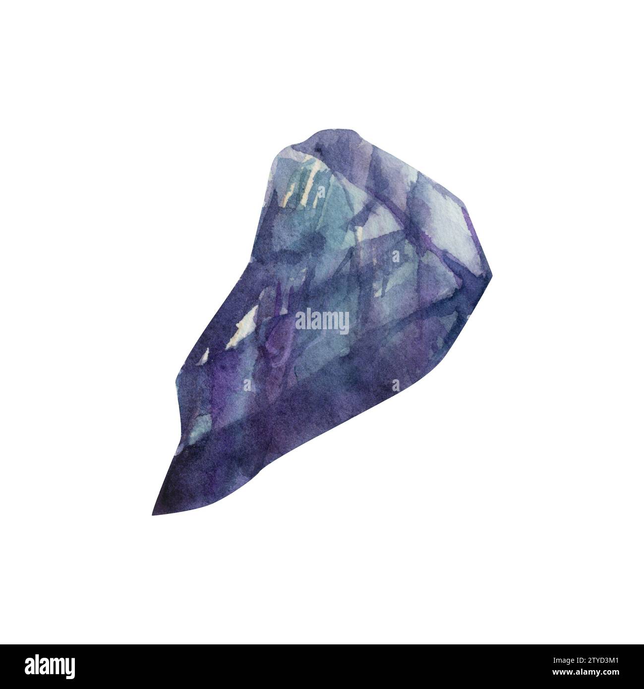 Hand drawn watercolor illustration precious semiprecious jewel gem ...