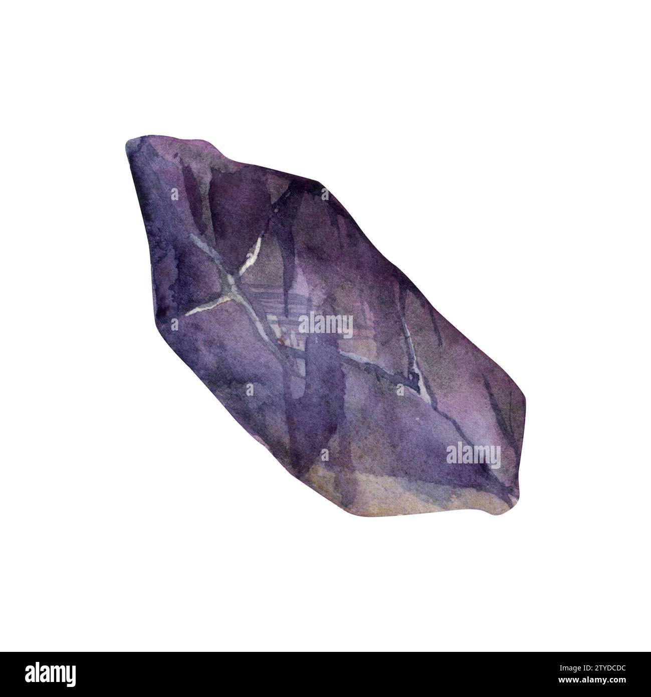 Hand drawn watercolor illustration precious semiprecious jewel gem ...