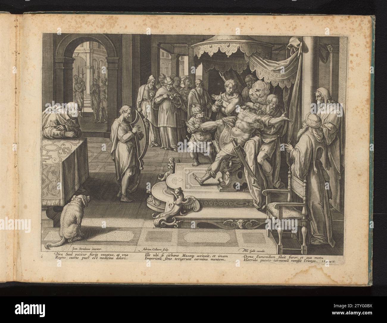 David plays on his harp for King Saul, 1587 - 1592 Young David plays on ...
