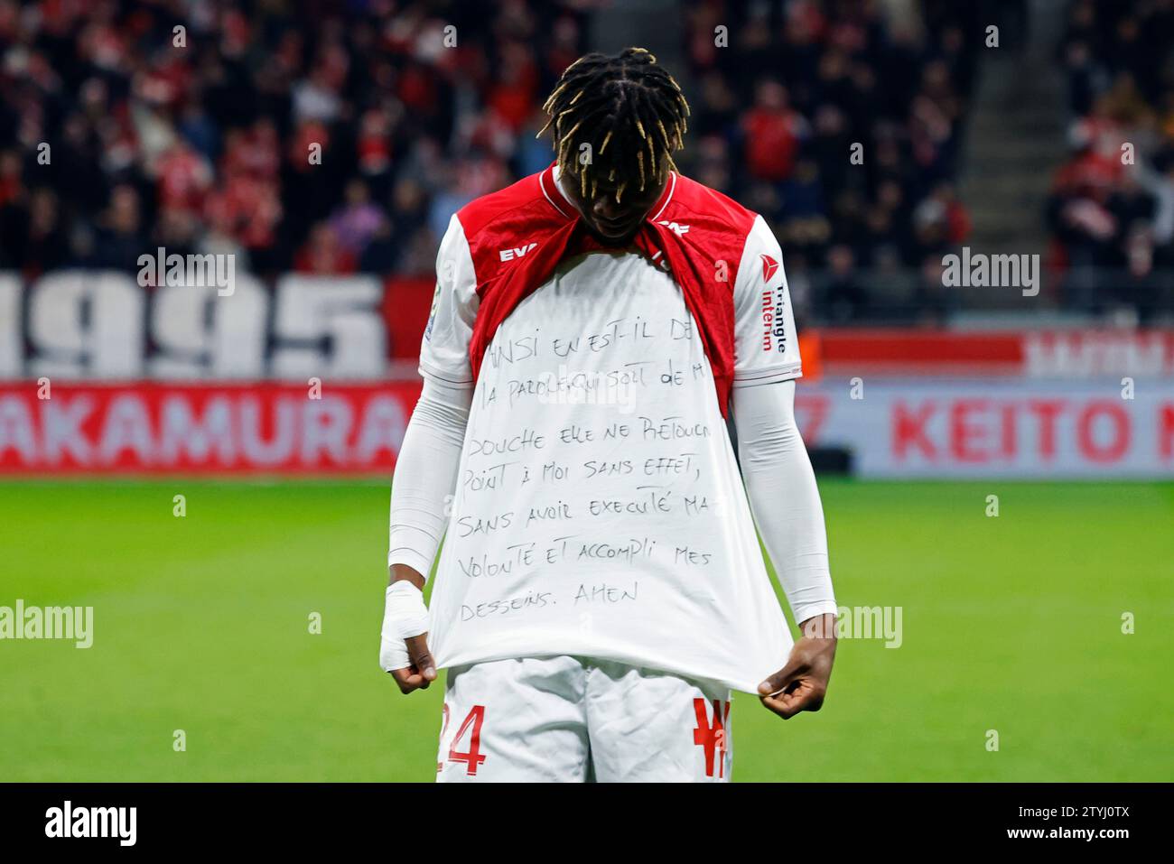 Emmanuel Agbadou (Reims), DICEMBER 20, 2023 - Football/Soccer : French ...