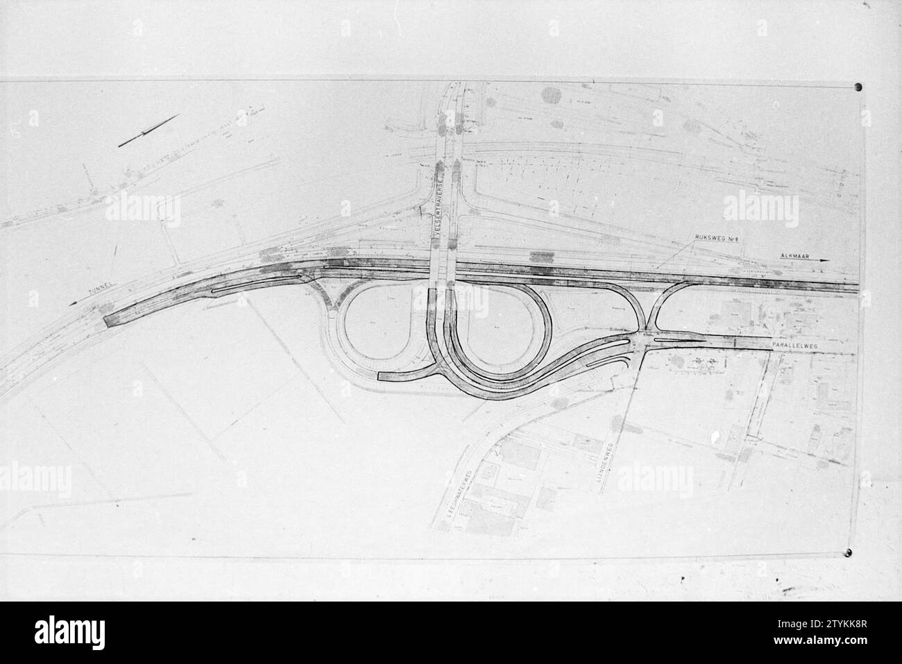 Overview map of new tunnel road, Velsen-Noord, Velsertraverse, 00-02 ...