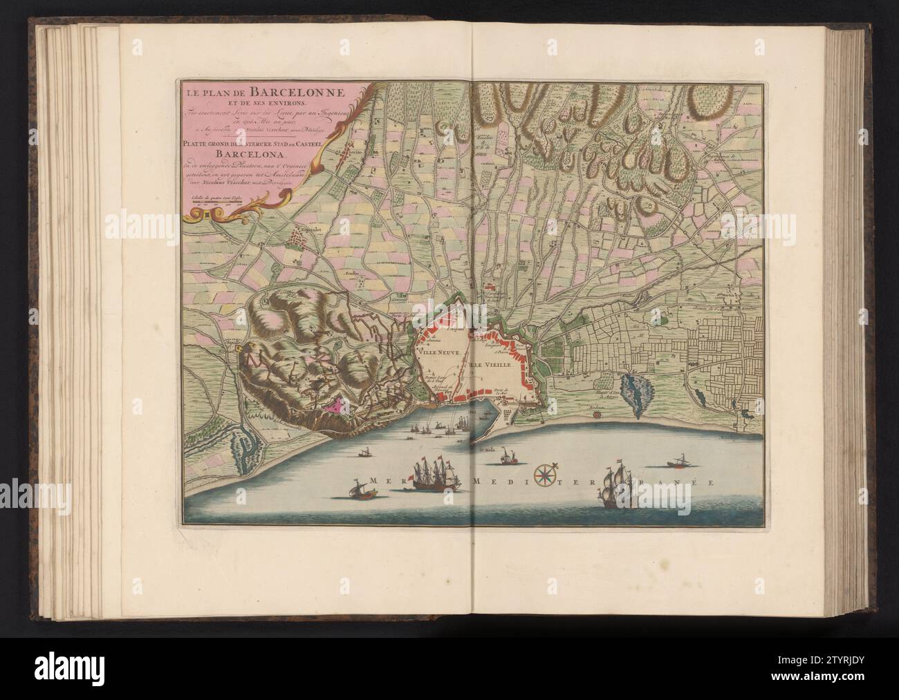 Map of Barcelona, 1706 Map of the city of Barcelona and its ...