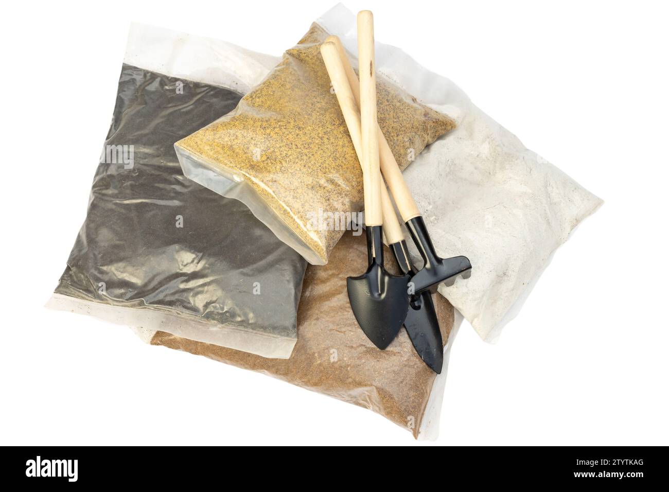 Earth friendly organic fertilizers for plants isolated on white ...