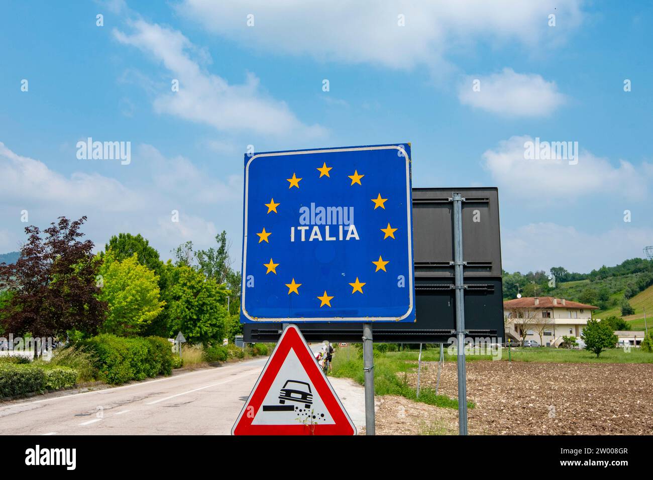 Eu border sign hi-res stock photography and images - Alamy