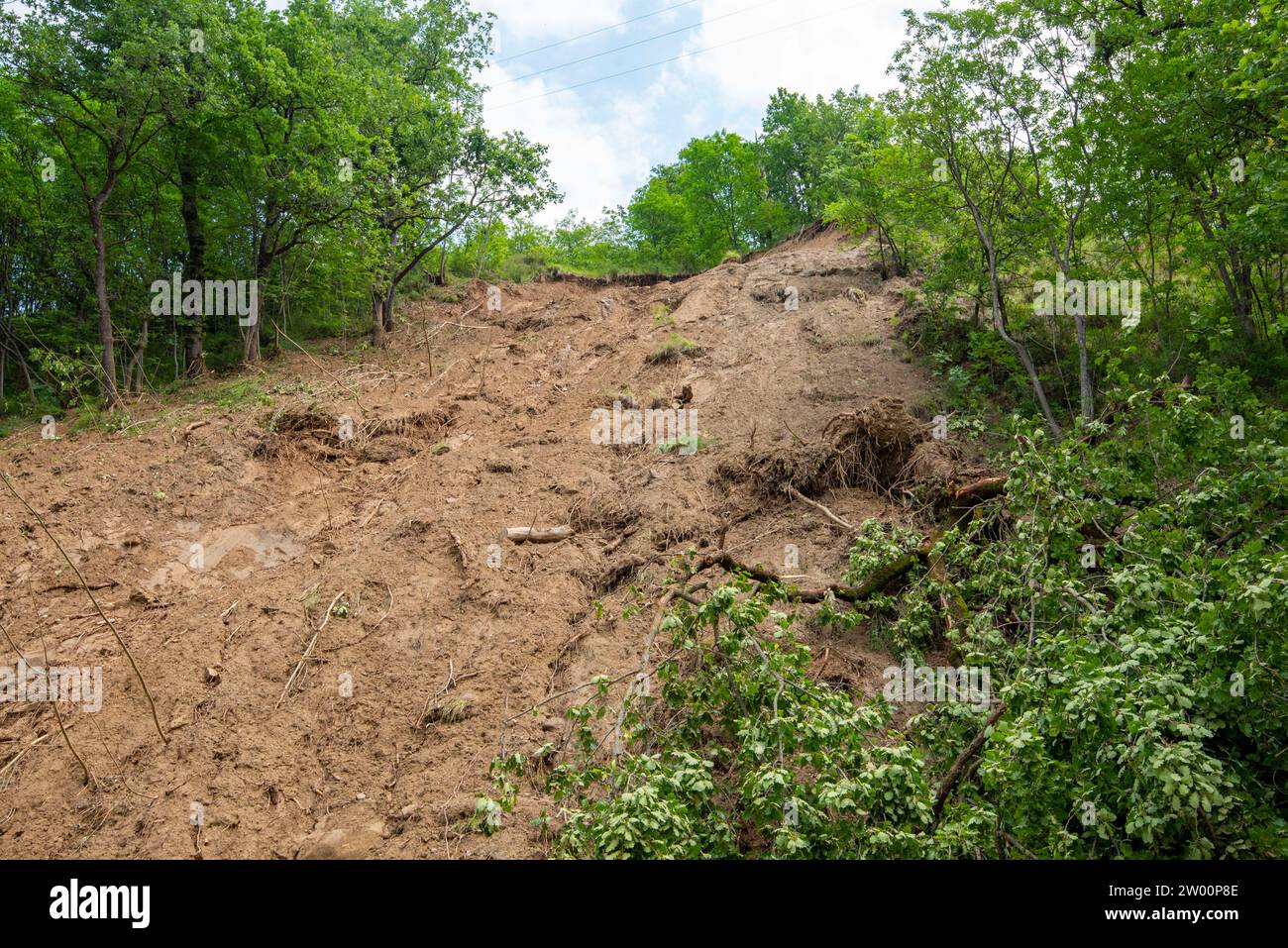 Landslide Collapse in Rural Area Stock Photo - Alamy