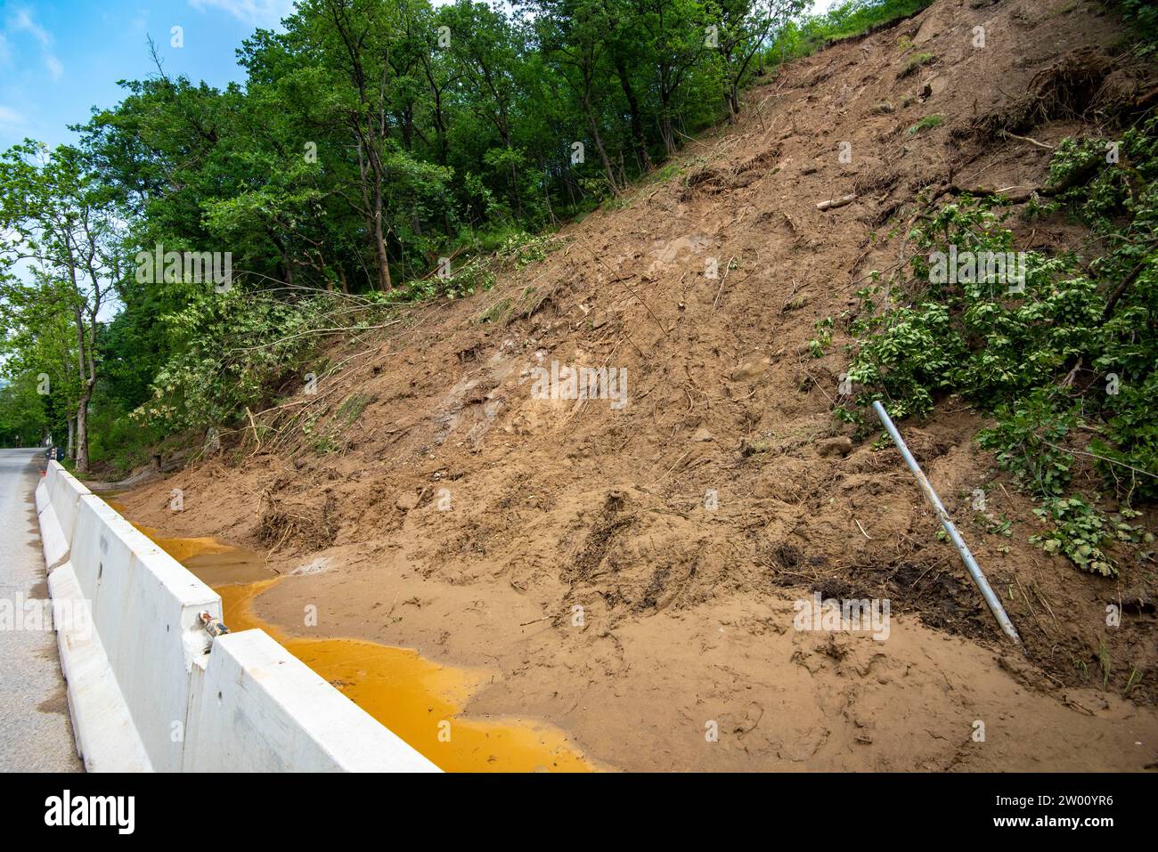 Landslide Collapse in Rural Area Stock Photo - Alamy