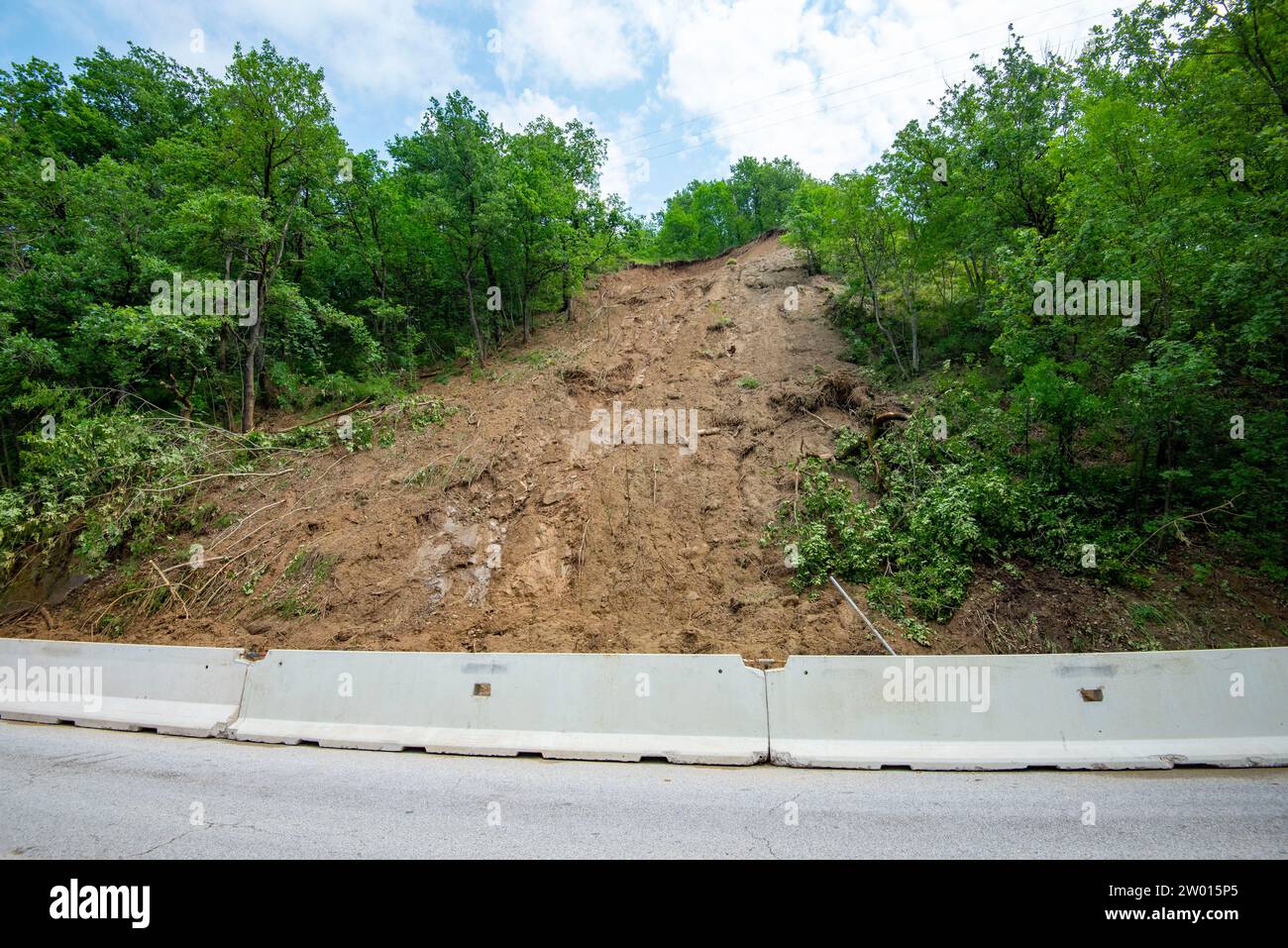 Landslide Collapse in Rural Area Stock Photo - Alamy