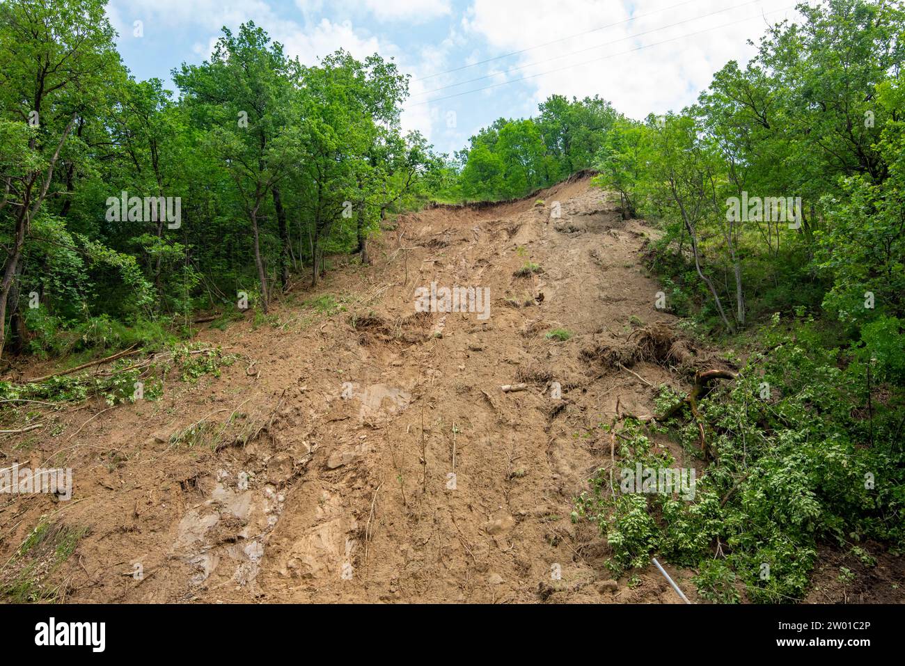 Landslide Collapse in Rural Area Stock Photo - Alamy