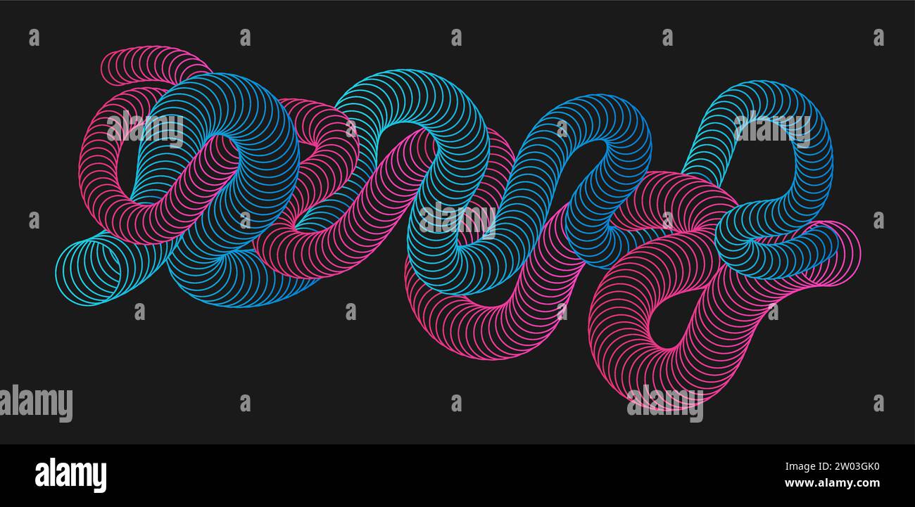 A colorful intertwining spiral. A creative design element for interiors ...