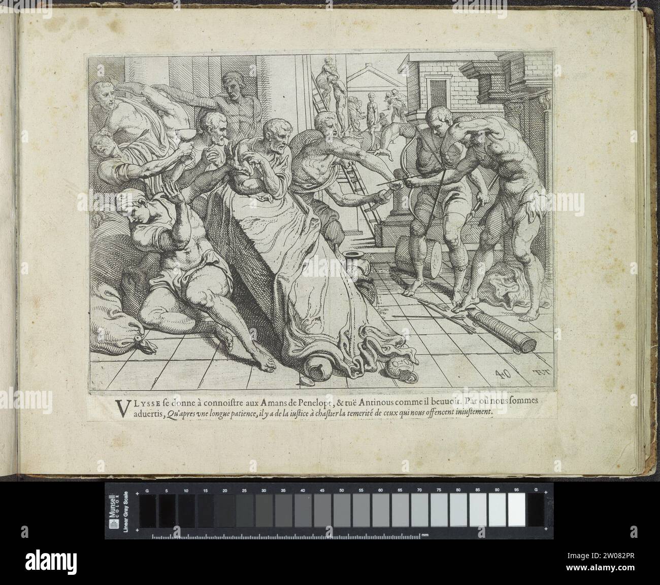 Odysseus kills with his bow one of the Vrijers, Theodoor van Thulden ...