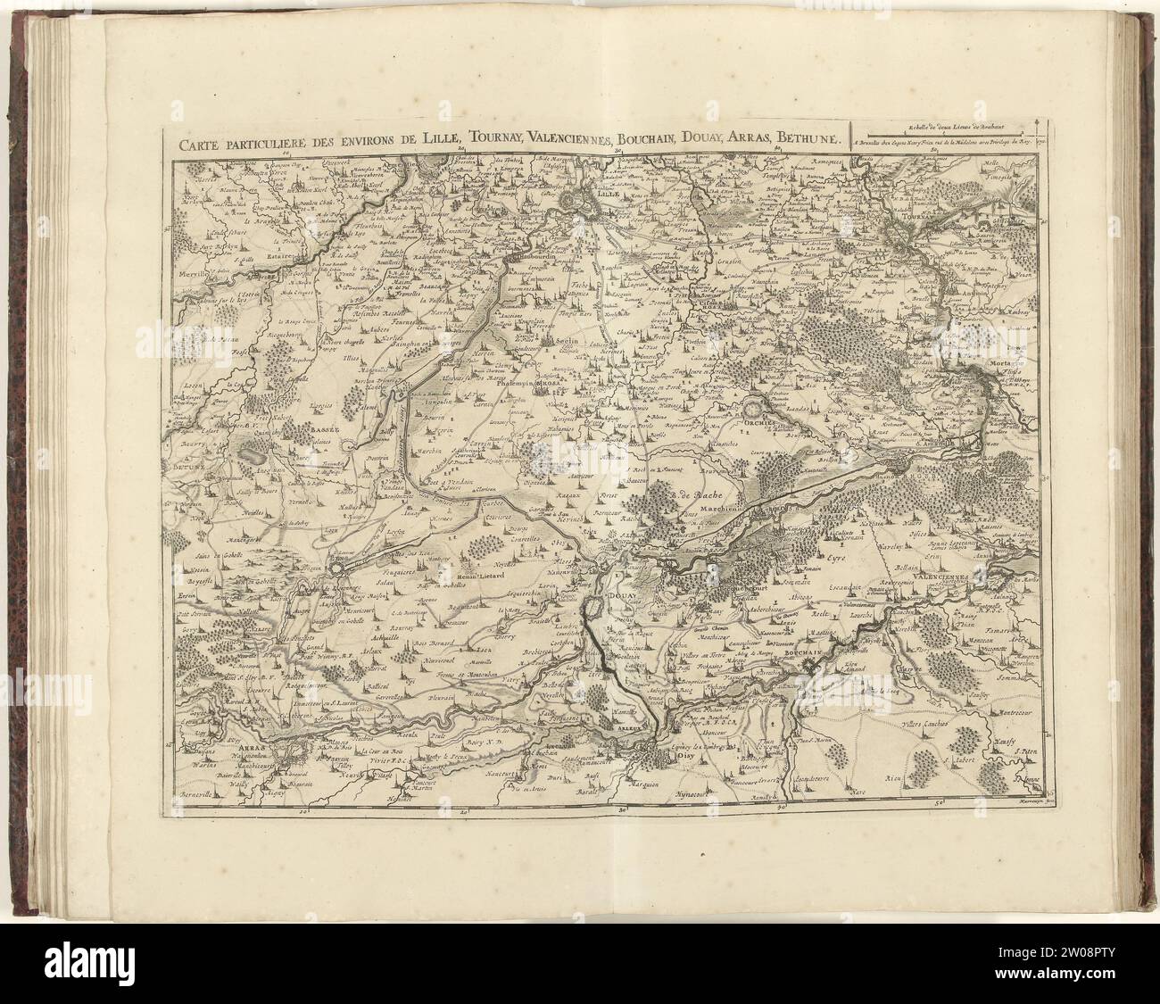 Map of Northern France, 1711, 1711 Map of Northern France with the ...