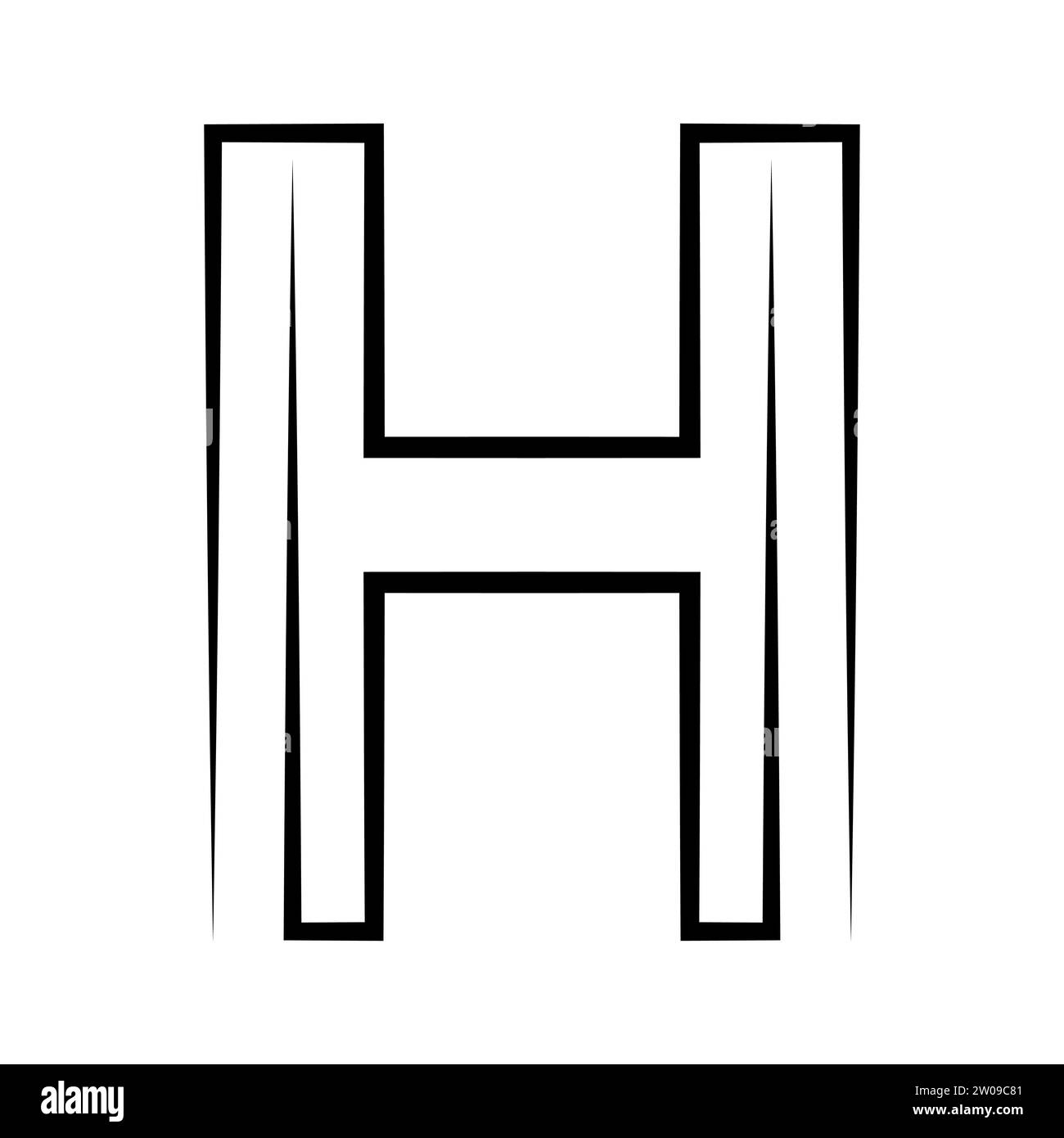 H logo studio letter h one line icon logotype font Stock Vector Image ...