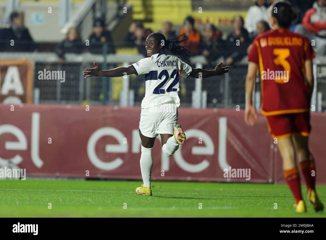 Tabitha Chawinga of Paris Saint-Germain celebrates after scoring a goal ...