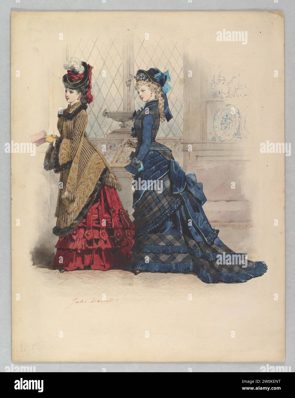 Two Women in Day Dresses 1953 by Jules David Stock Photo - Alamy