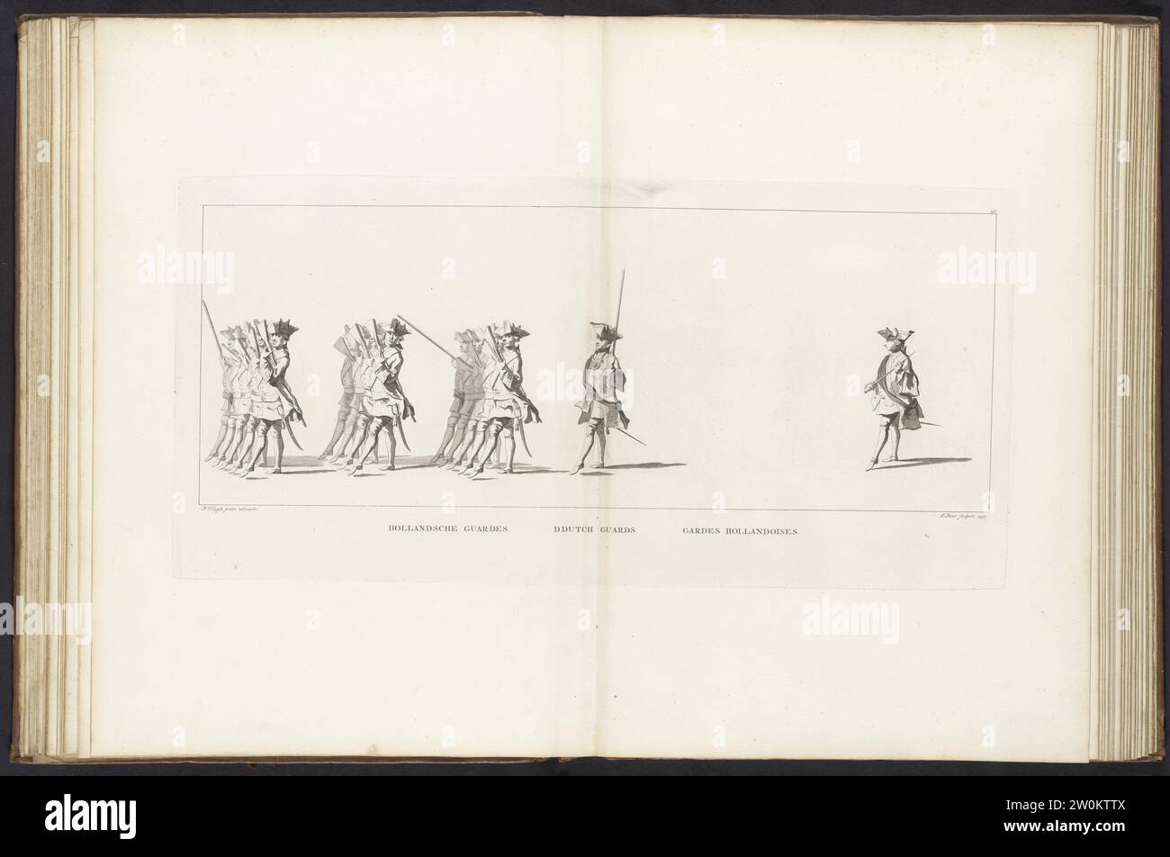 Corpse of Willem IV, 1752, plate 10, 1752 - 1755 The Dutch Garde. In ...