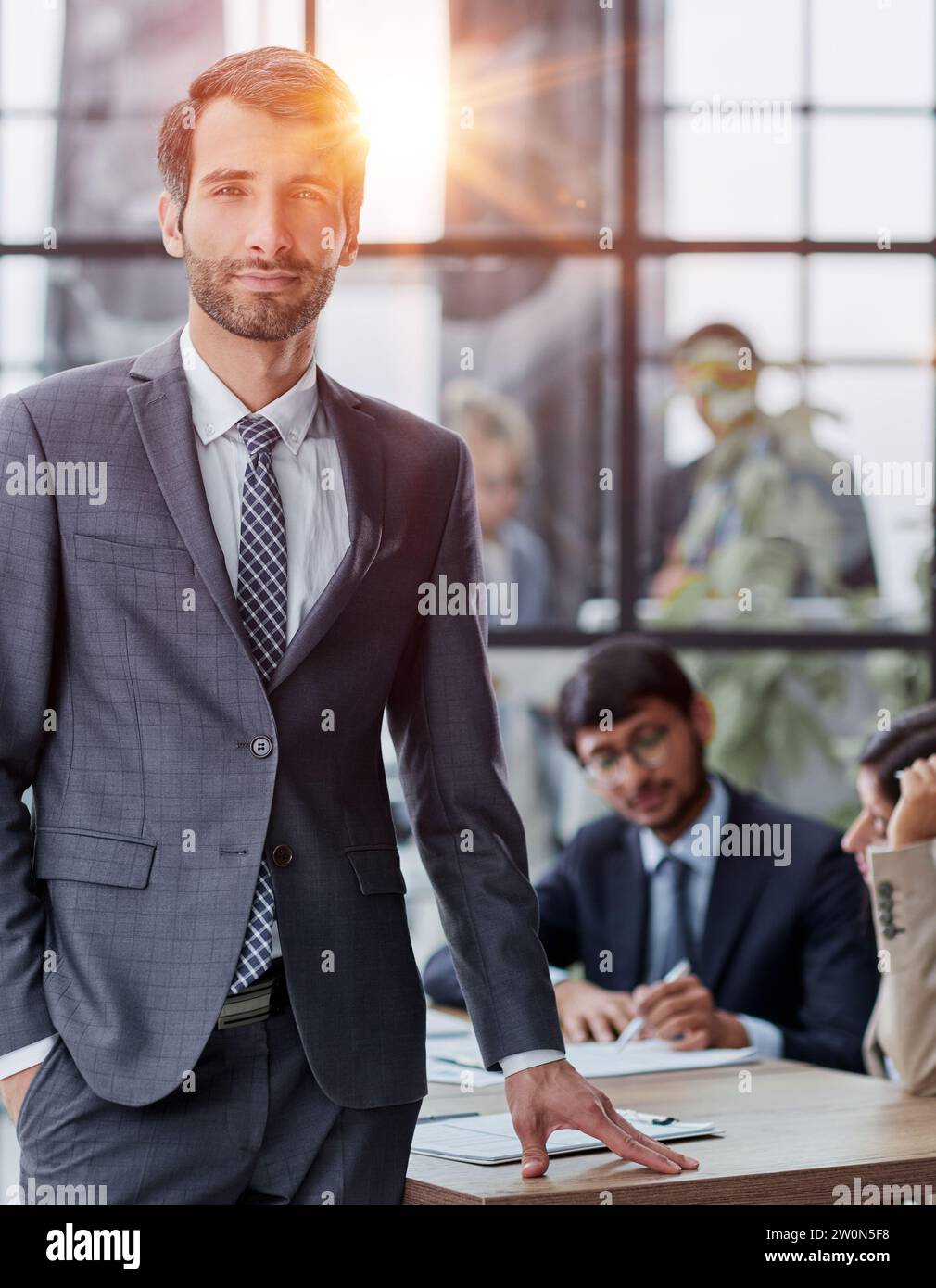 professional business man, executive ceo of the company, sitting on the ...