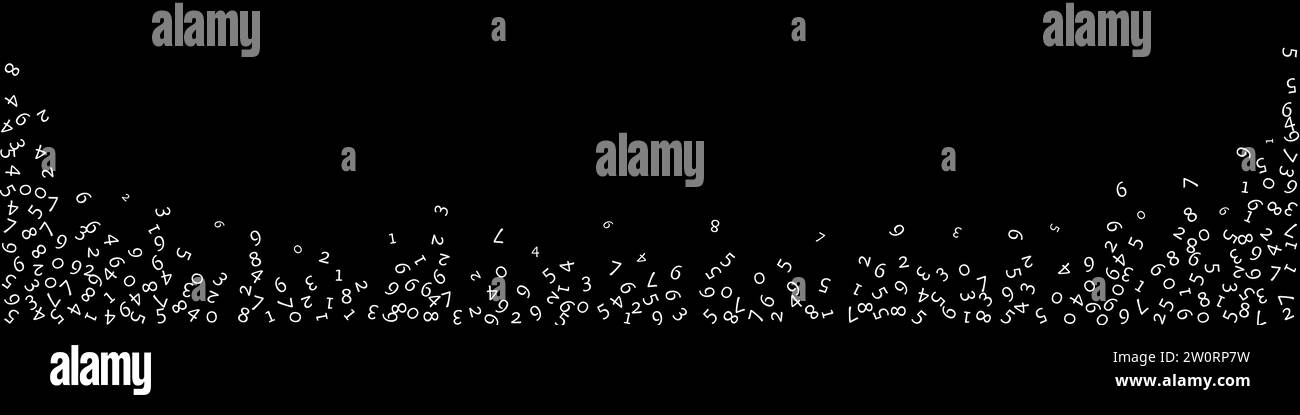 Falling Numbers Big Data Concept Binary White Random Flying Digits