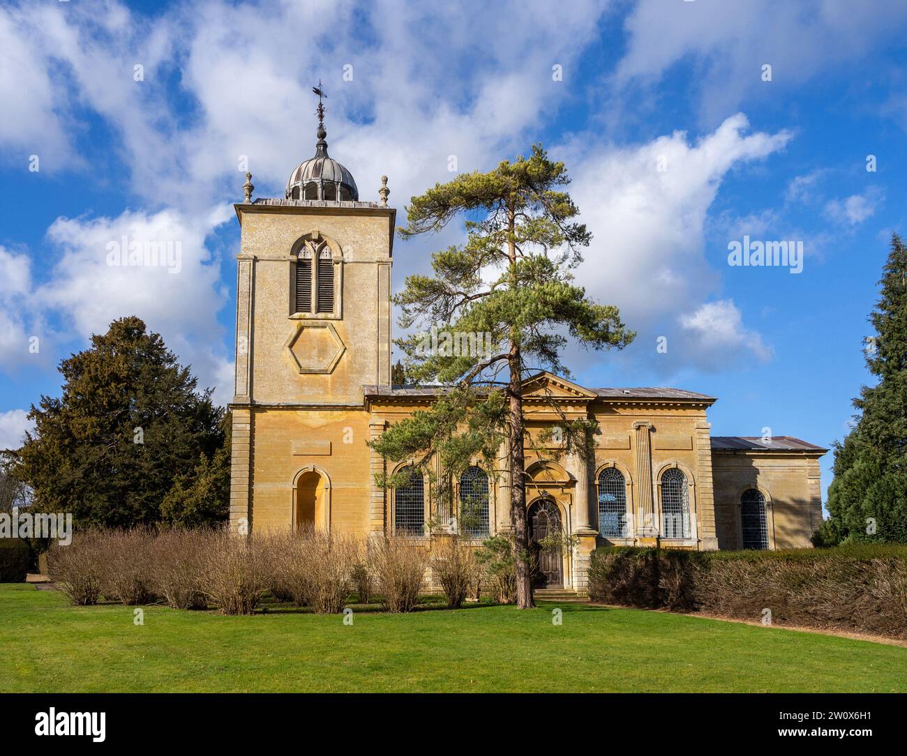 Exterior of the church of St Peter, Gayhurst, Buckinghamshire, UK; of ...