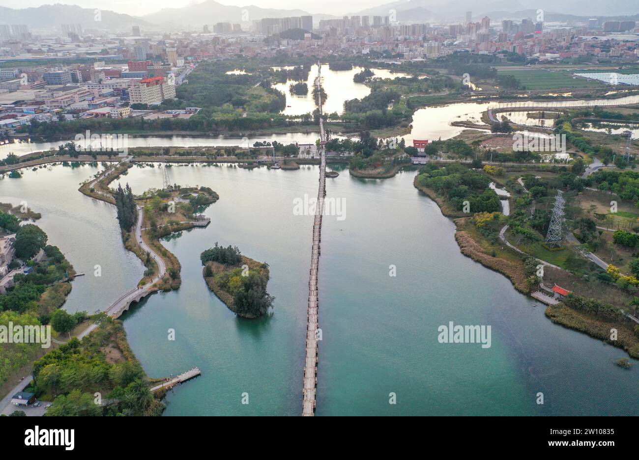 Aerial photo shows Anping Bridge, a Song dynasty stone beam bridge in ...