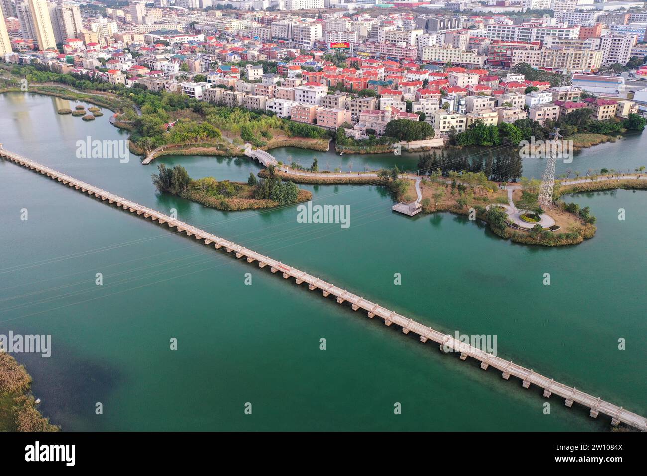 Aerial photo shows Anping Bridge, a Song dynasty stone beam bridge in ...