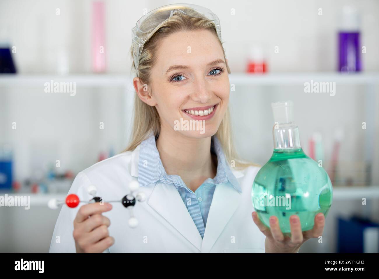 adult doctor working in microbiological or chemistry or medical ...