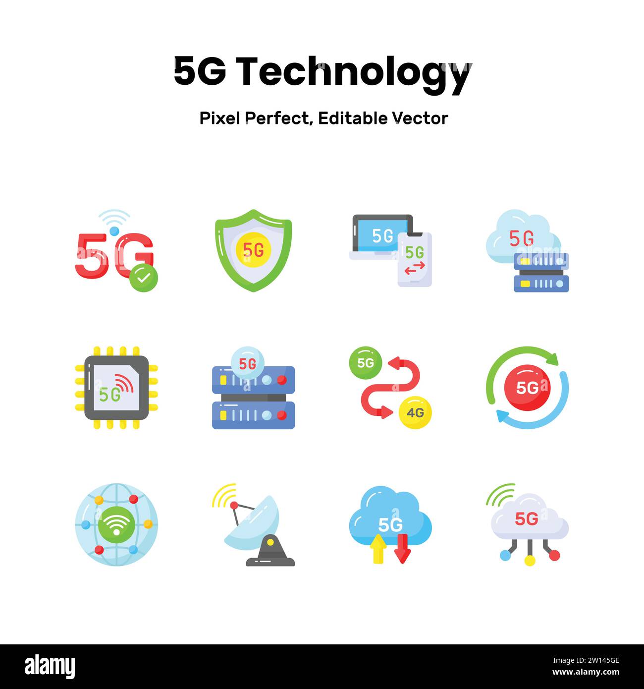 Unleash creativity with our 5G network icons empower your visuals with ...