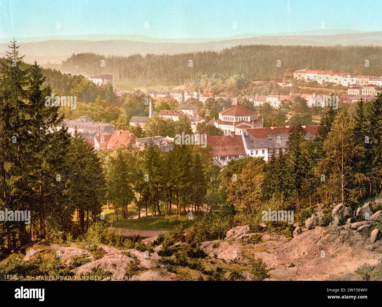 Blick vom Steinbruch, Marienbad, Tschechien, um 1890, Historisch, digital restaurierte ...