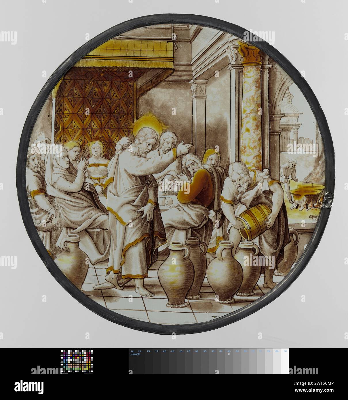 Window with the wedding in Kana, Anonymous, c. 1525 Window with stained ...