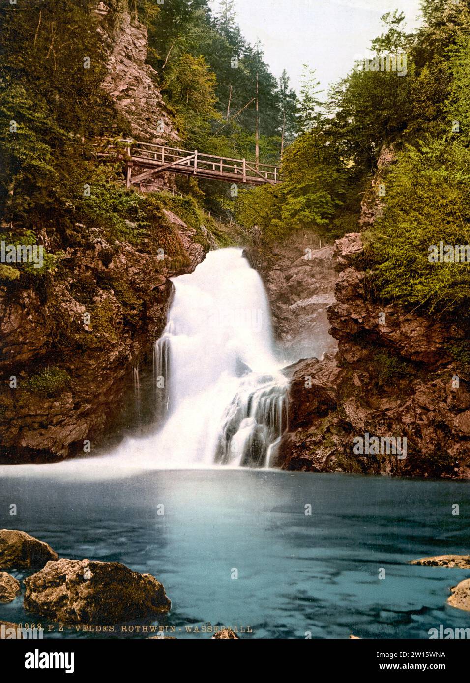 Triglau, Wasserfall im Triglav Nationalpark, Slowenien, um 1890 ...