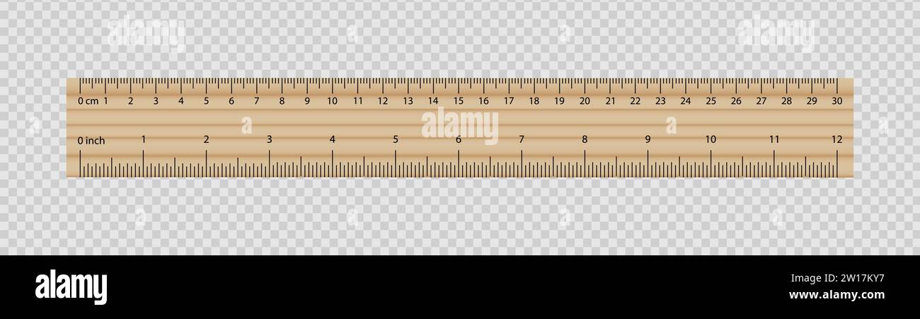 Wooden ruler on transparent background illustration. Centimeter, school ...