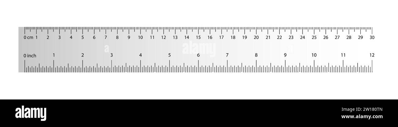 Plastic ruler on white background illustration. Centimeter, school ...