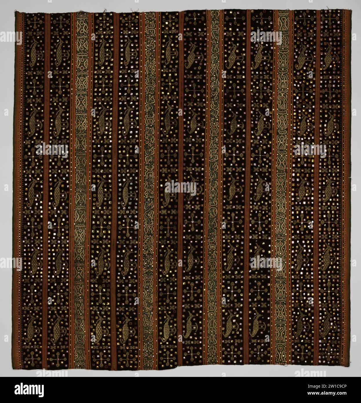 Doek, Anonymous, 1900 - 1999 Cloth with stars, birds and amoeboed ...