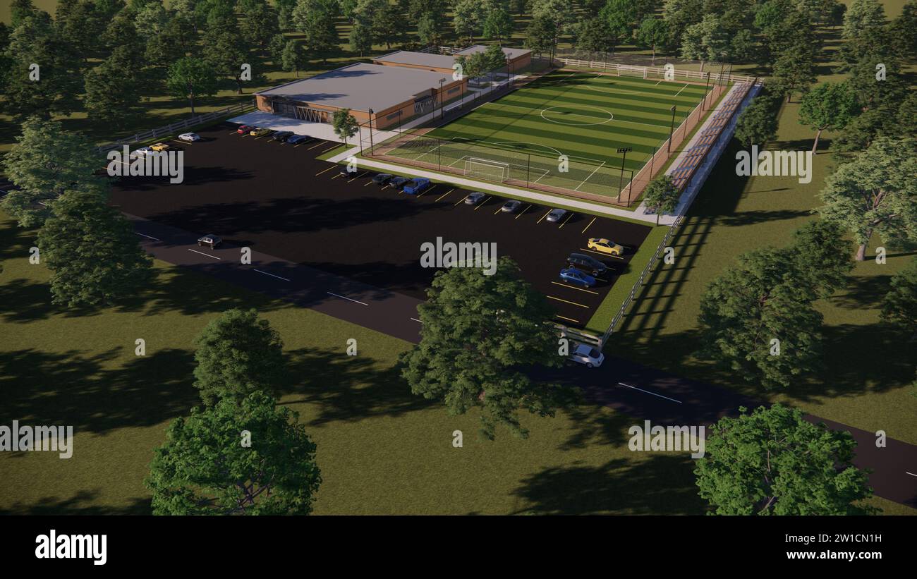 Illustration Aerial masterplan Soccer - football field training sport ...