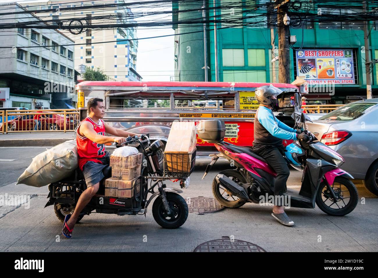 Public transportation in the busy street of manila hi-res stock ...
