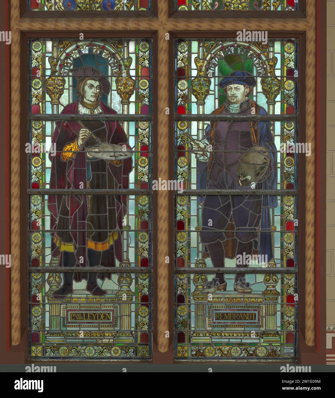 Window with the painter Lucas van Leyden, William Francis Dixon, 1883 ...