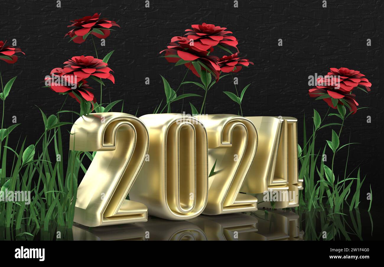 happy year 2024 poster Stock Photo - Alamy