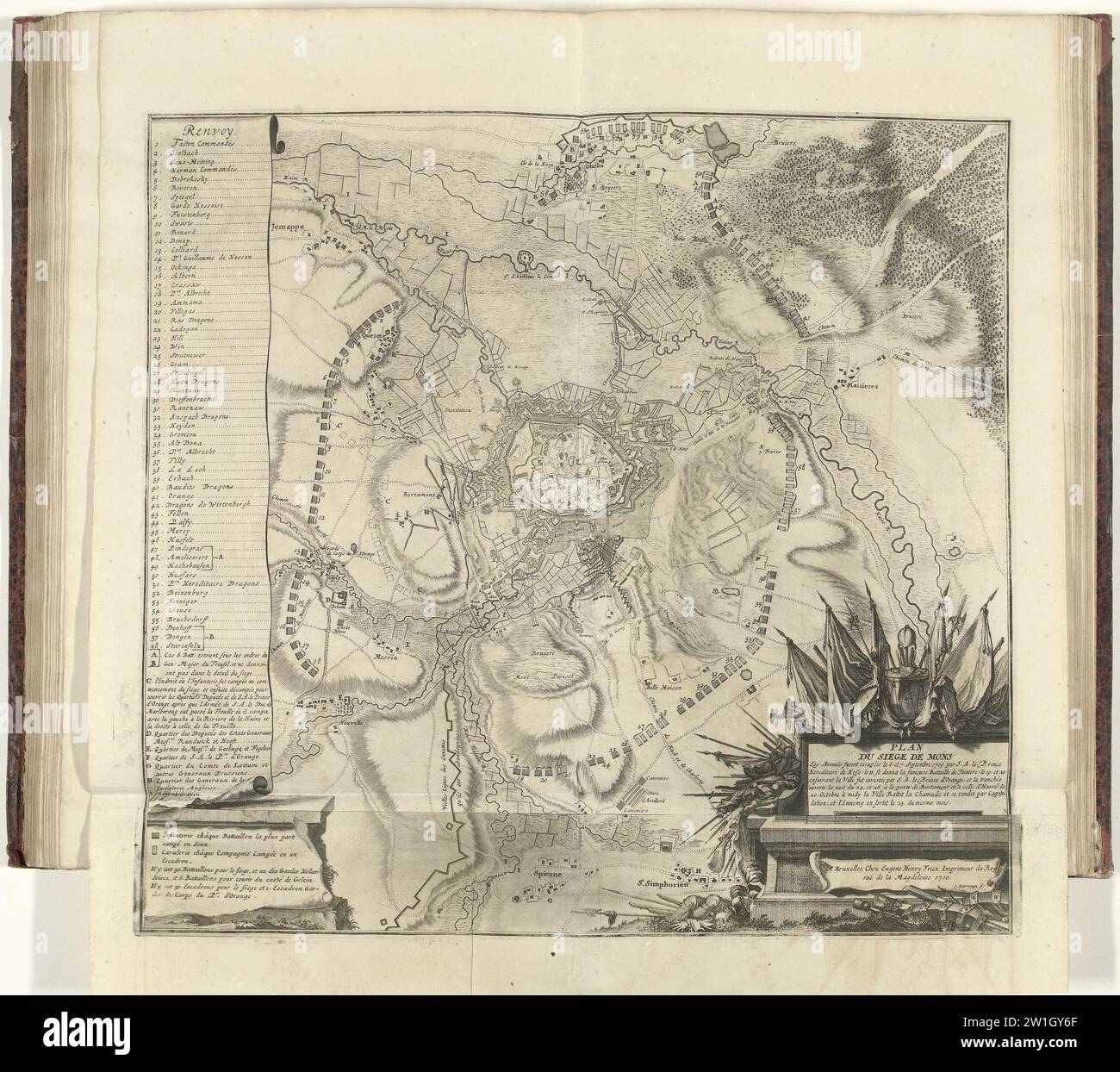 Map of the siege of mons hi-res stock photography and images - Alamy