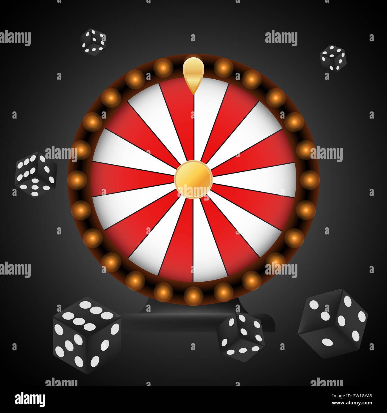 Roulette with dice illustration. Casino, excitement, game, poker, chips ...