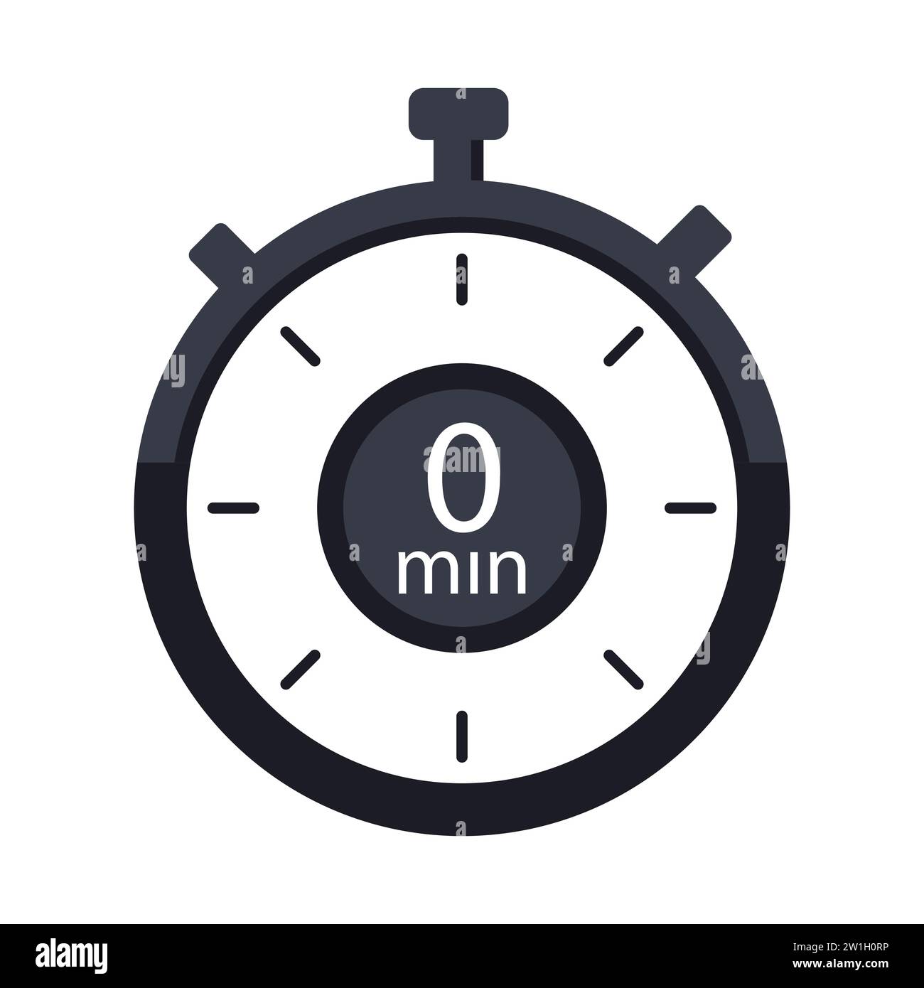 Timer with 0 minutes on dial illustration. Time, stopwatch, alarm clock ...