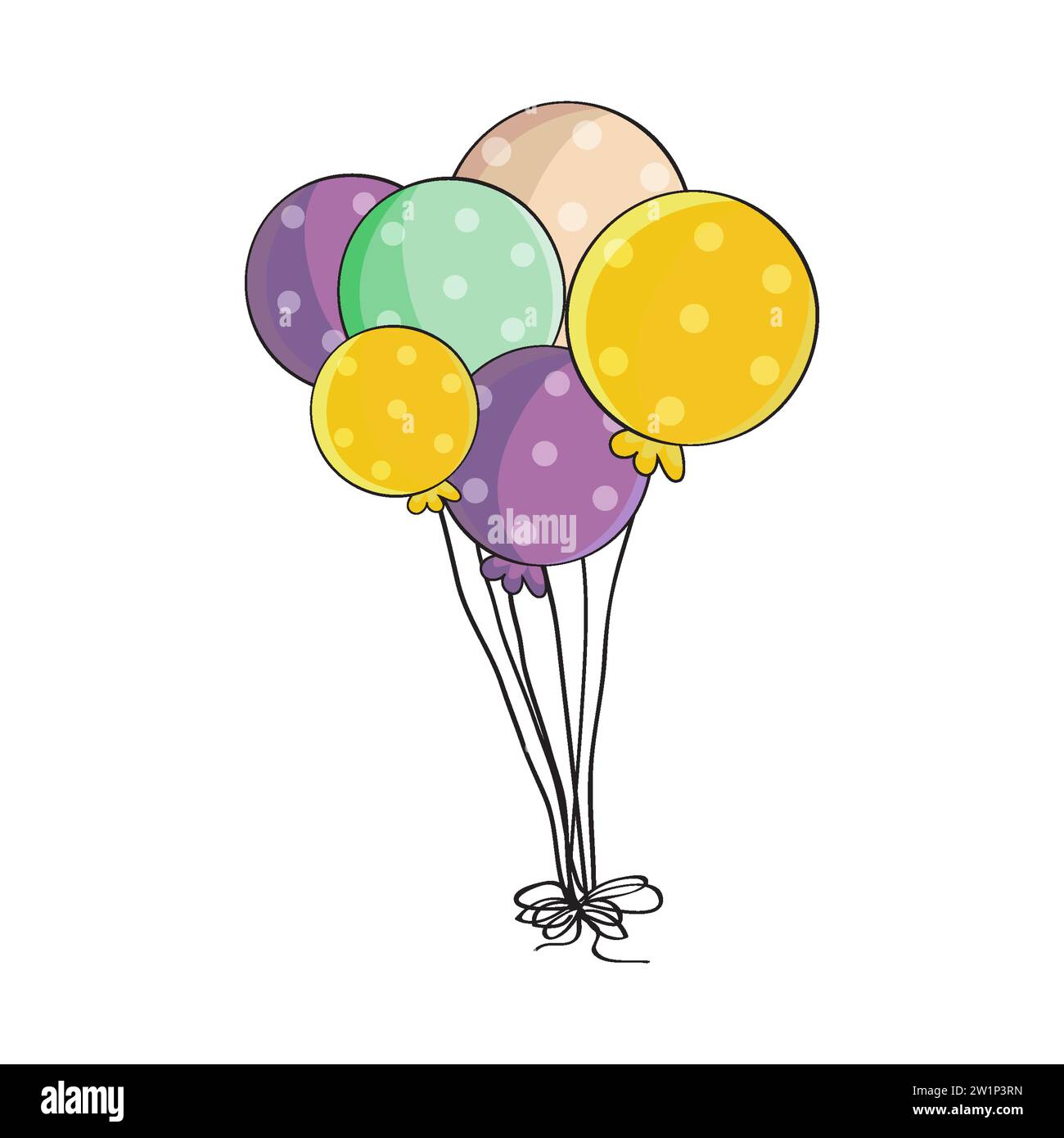 Bunch Of Dotted Birthday Balloons Stock Vector Image & Art - Alamy
