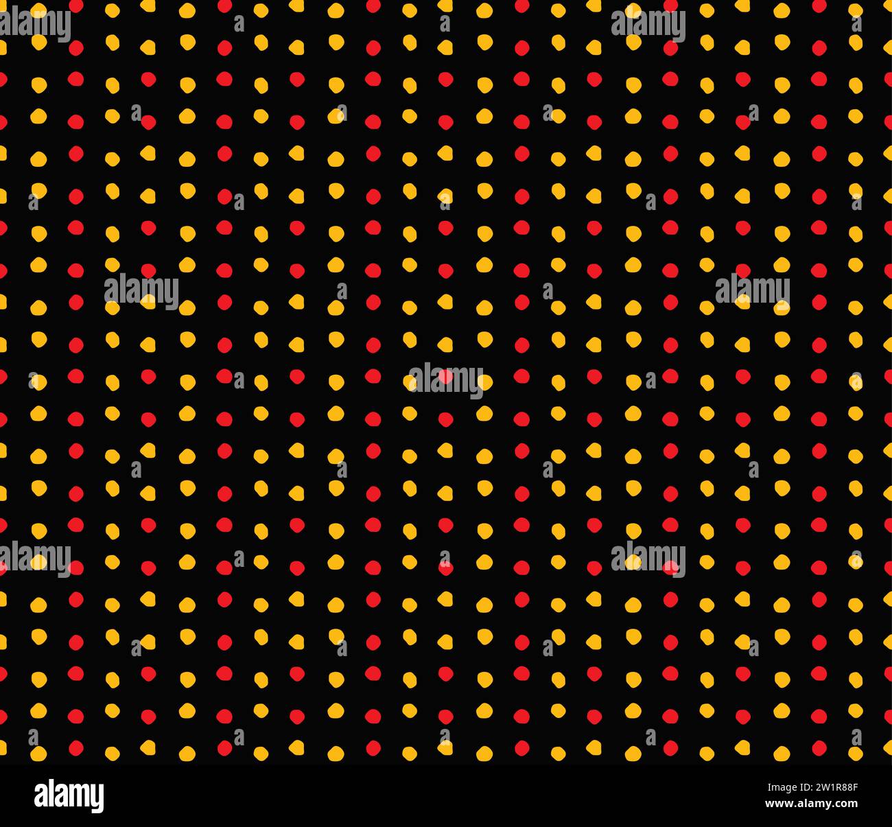 Red Yellow Polka Dot Pattern On Black Background Stock Vector Image ...
