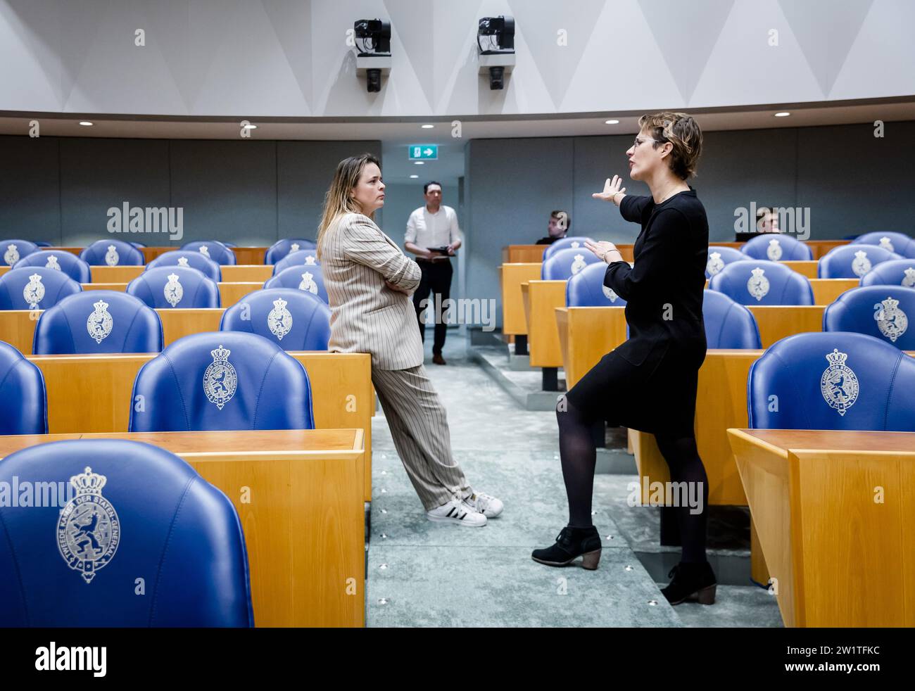 THE HAGUE - Eline Vedder (CDA) and Rosanne Hertzberger (NSC) prior to a ...