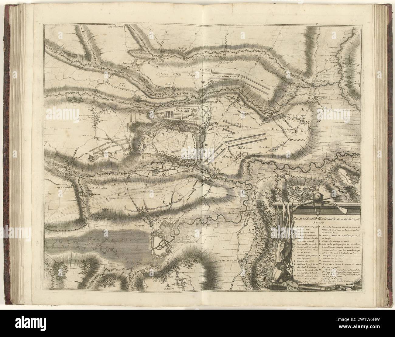 Map of the Battle of Oudenaarde, 1708, 1708 Plan of the battle near ...