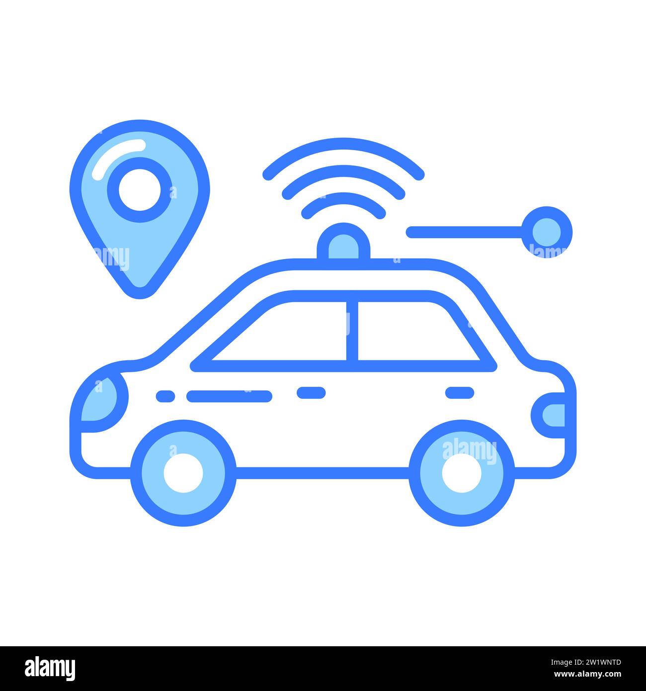 An icon of smart car, wifi connected automobile, ai automobile ...