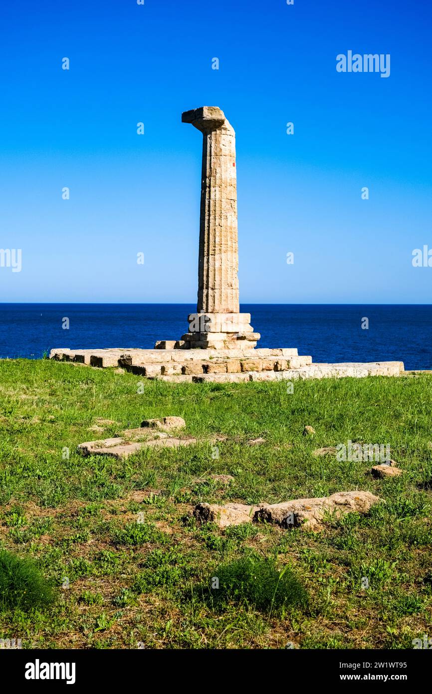 The last column of the Temple dedicated to Hera Lacinia at Capo Colonna ...