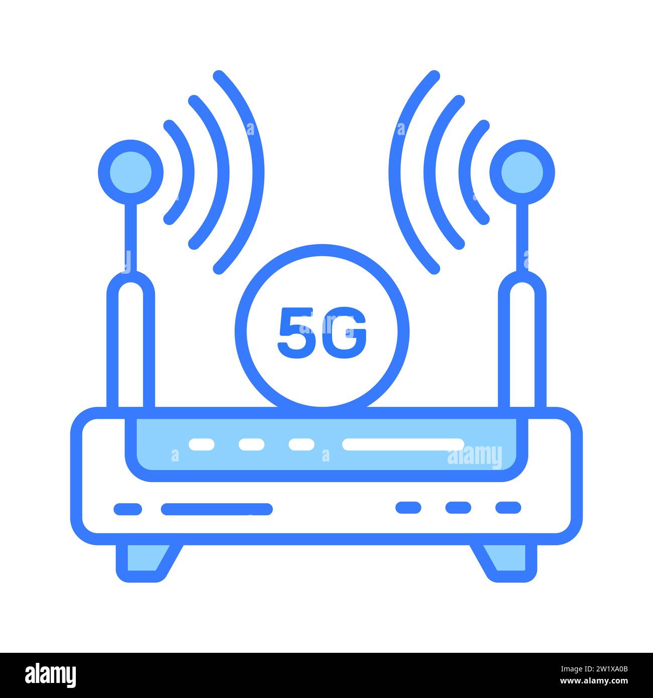 Wifi router with 5G internet signals denoting concept icon of 5G ... Wifi router with 5G internet signals denoting concept icon of 5G ...