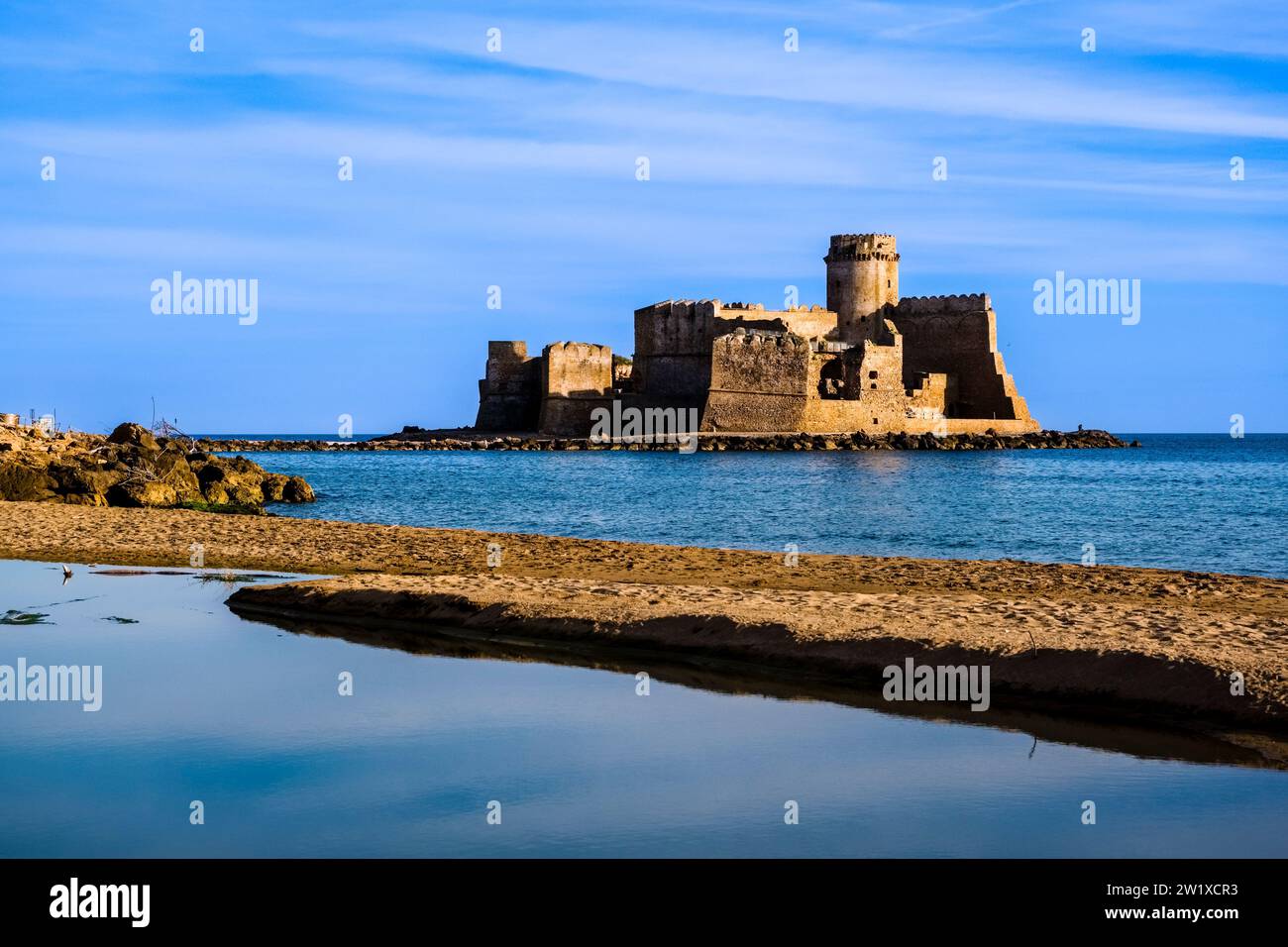 The Aragonese fortress Castello Aragonese, which is located on a small ...