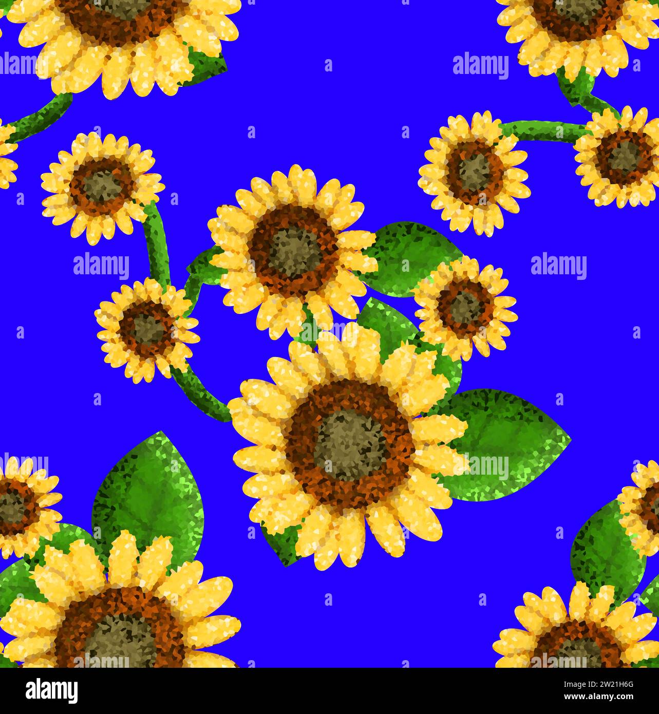 SEAMLESS PATTERN PIXEL ART SUNFLOWER PATTERN Stock Photo - Alamy