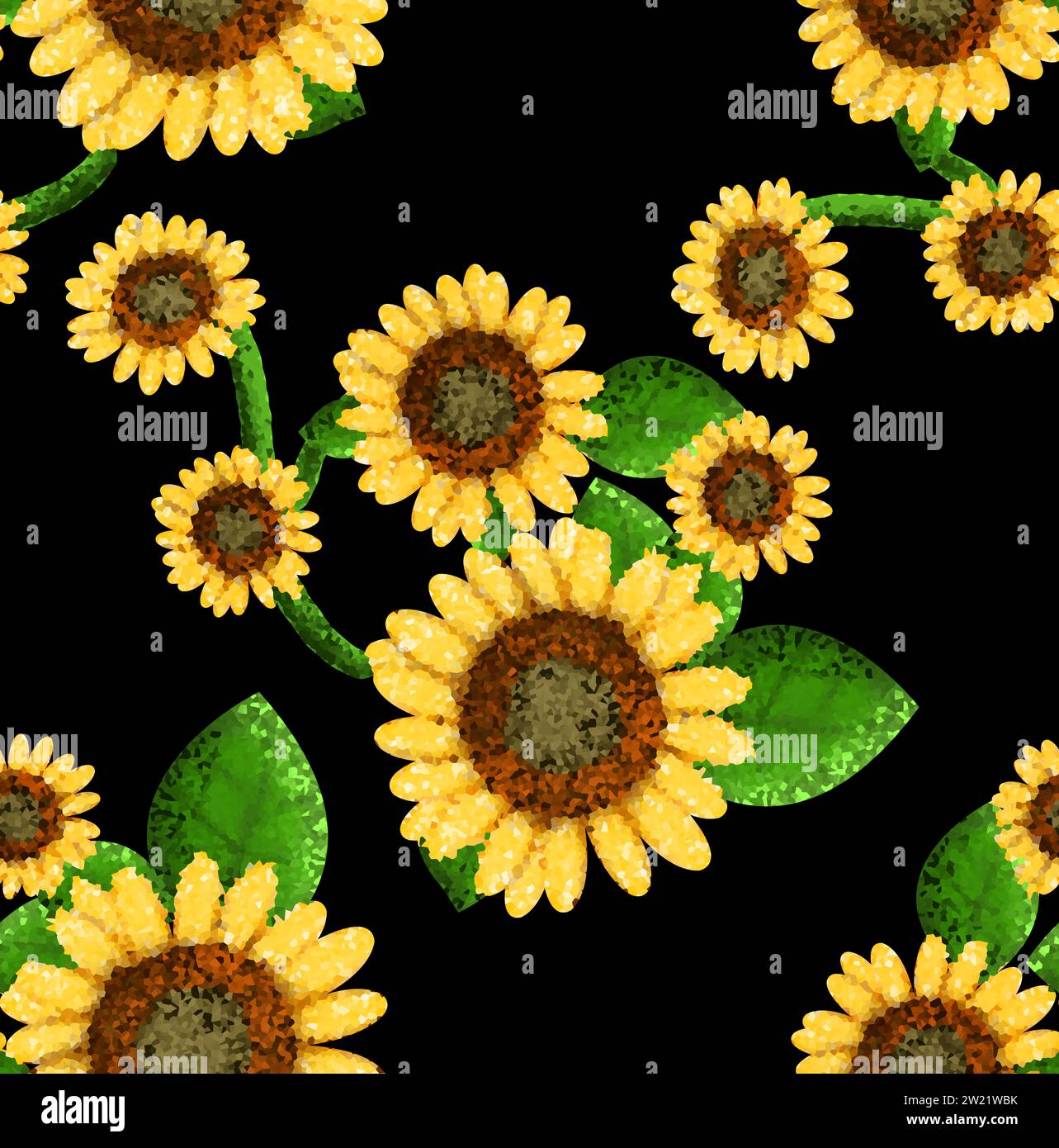SEAMLESS PATTERN PIXEL ART SUNFLOWER PATTERN Stock Photo - Alamy
